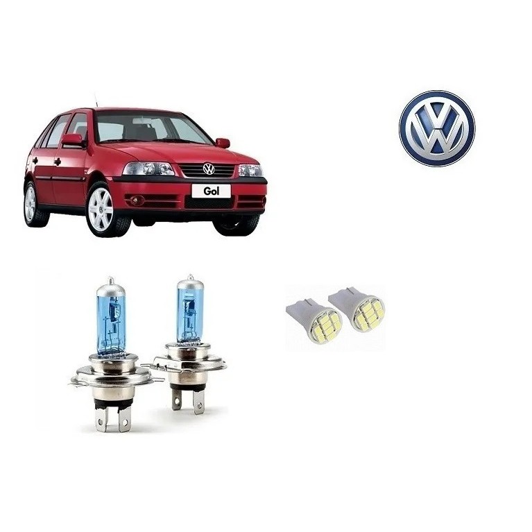 Kit 4 Lampadas Gol G3 Farol + faroletes ( lanternas dianteiras ) Super ...
