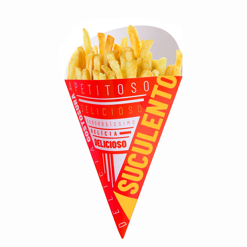Embalagem Cone Batata Frita e Porções Red pacote c/ 50 Unidades ...