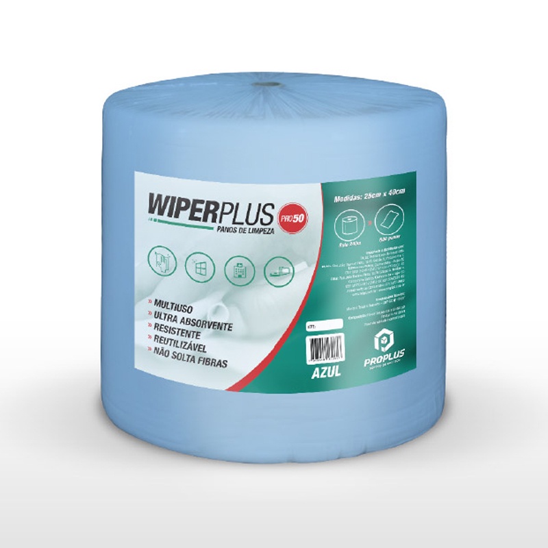 Pano Multiuso Wiperplus Pro 50 Azul 25cmx240m Talge | Shopee Brasil