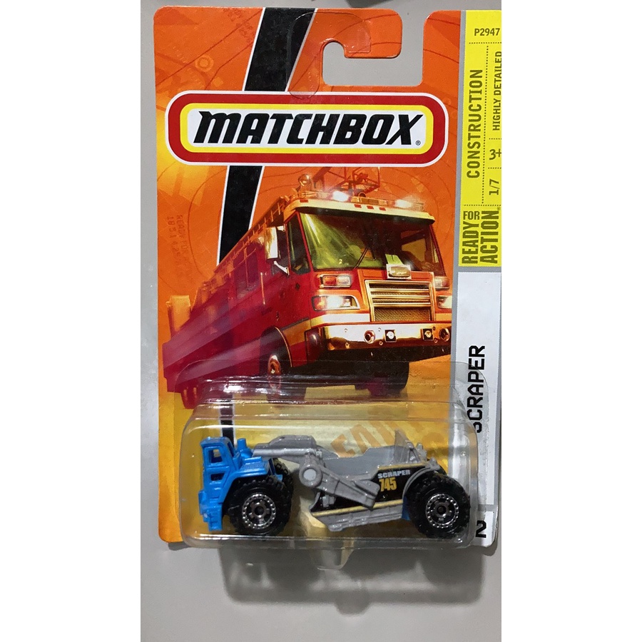 Matchbox Trator Scraper Azul - Construção - Matchbox 1/64 - Escorrega o ...
