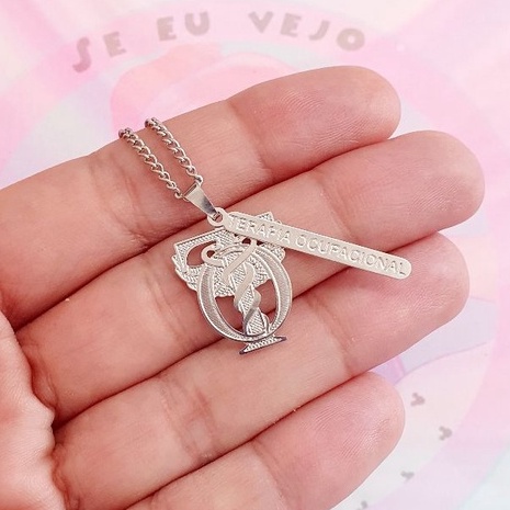 Colar Terapia Ocupacional aço inox cirúrgico T O profissional profissão ...