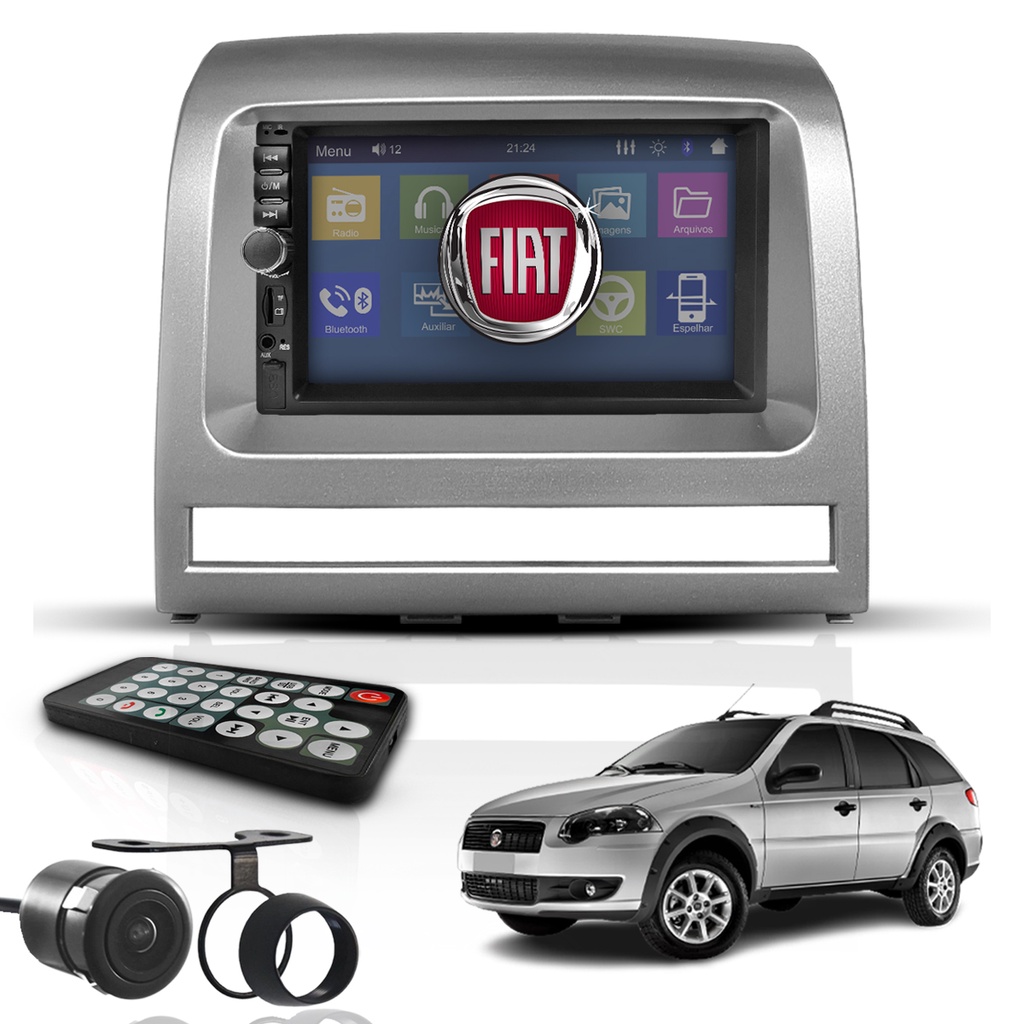 Kit Central Multimídia Universal Mp5 2 Din Bt Espelha Palio Weekend | Shopee Brasil