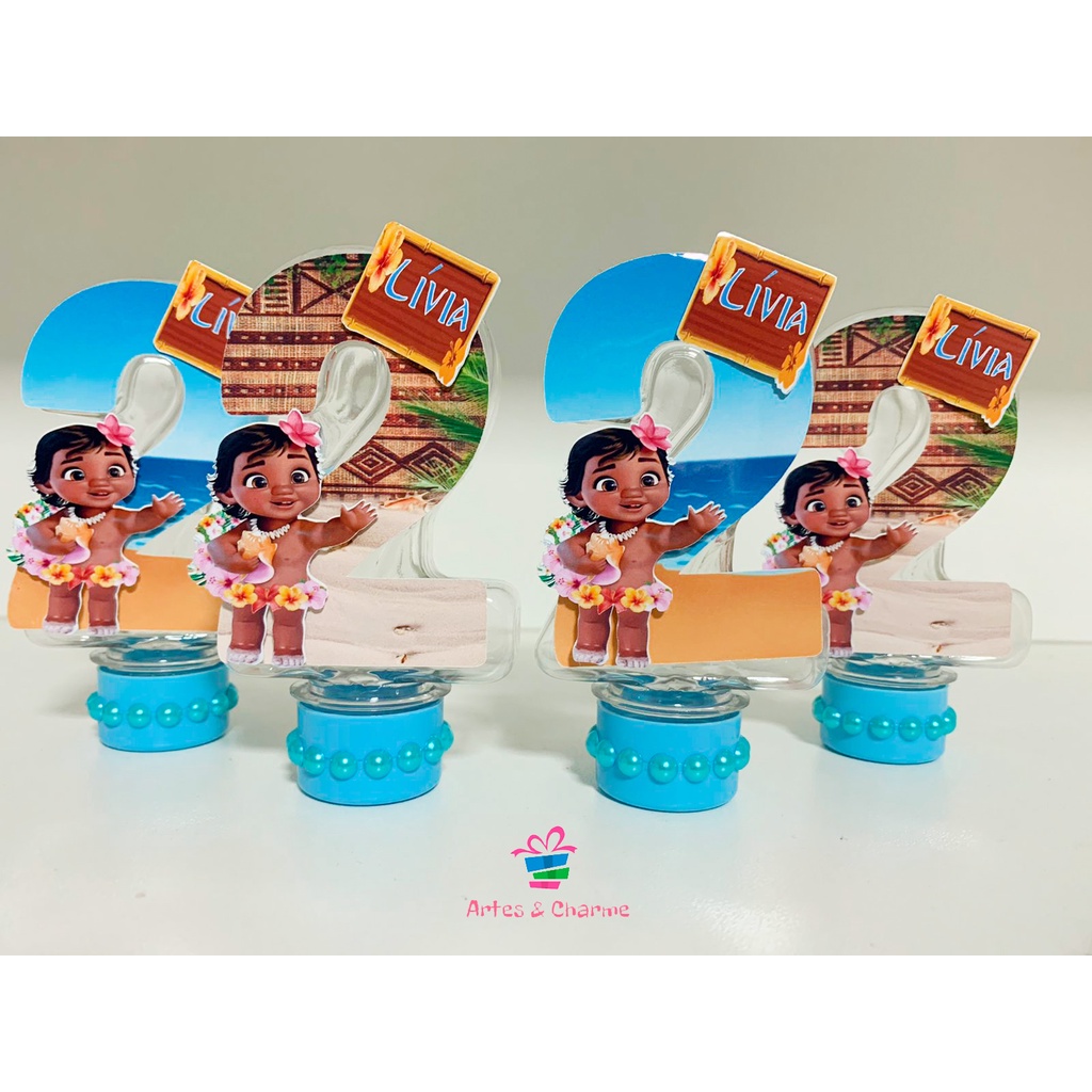 Kit com 10 tubetes número 2 Personalizado Moana Baby | Shopee Brasil