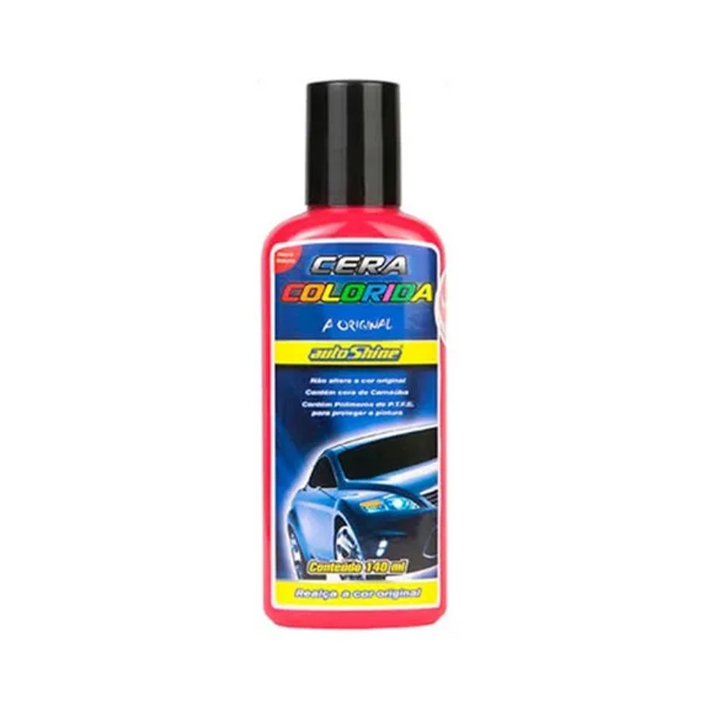 Cera Automotiva Colorida Autoshine 140ml - Realça Cor Vermelha | Shopee ...