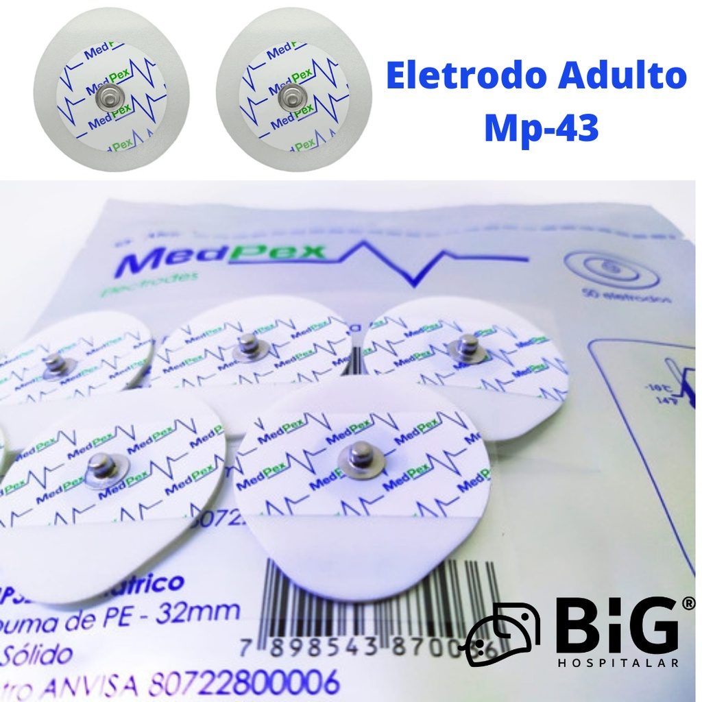 Eletrodo Para Monitorização Cardíaca ECG Adulto 2 Pacotes c/ 50un ...