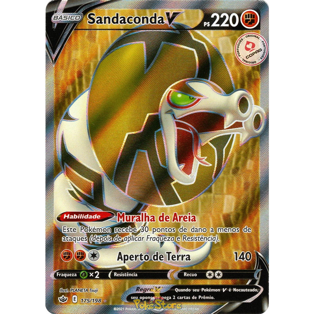 Carta Pokemon Sandaconda V Português Card Original Copag | Shopee Brasil