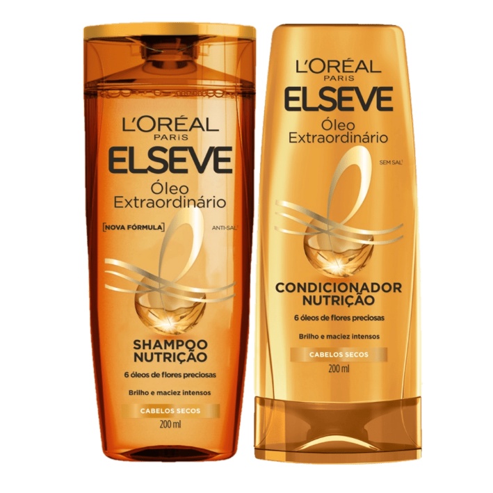 Kit Shampoo e Condicionador Elseve L'Oréal Óleo Extraordinário Nutrição ...