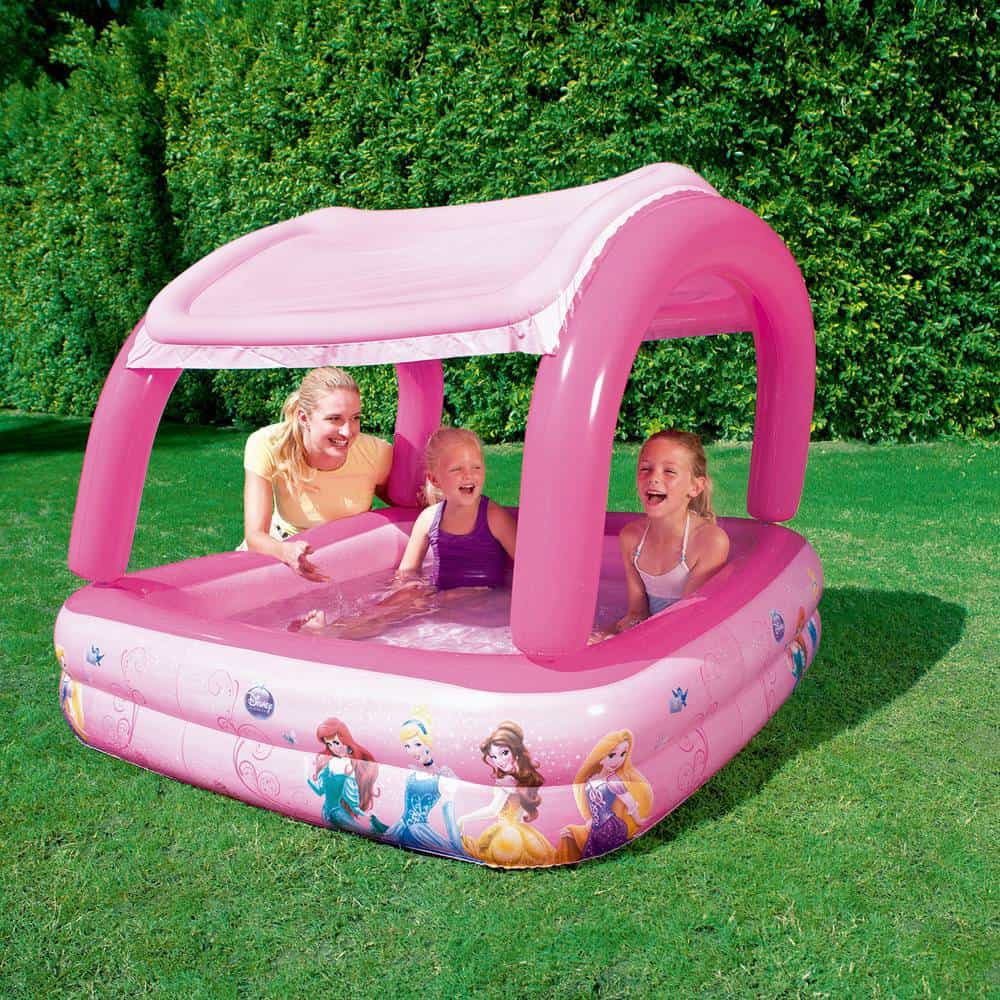 Piscina Inflável Com Cobertura Removível Princesas Disney 265 Litros ...