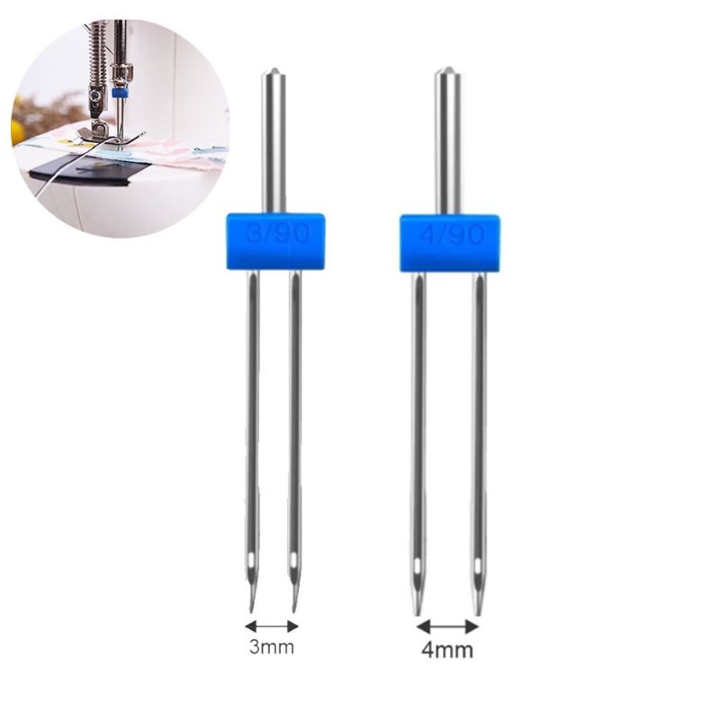 2 Agulha dupla maquina doméstica 3mm e 4mm | Shopee Brasil