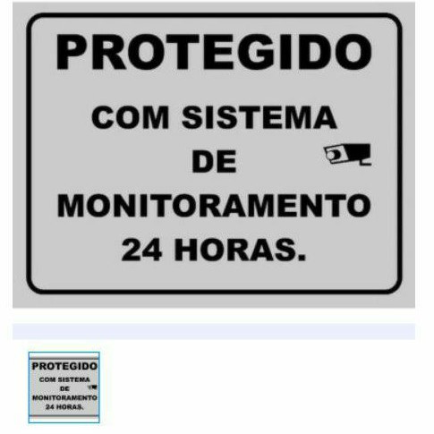 Placa Monitoramento 24h Segurança 30x20cm | Shopee Brasil