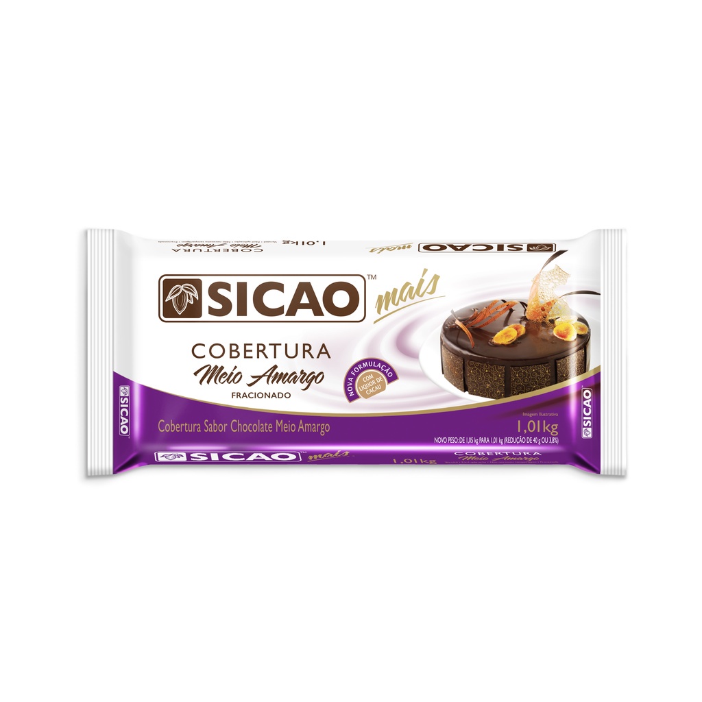 Cobertura Sicao Chocolate Meio Amargo 1,01Kg - Clicklotus | Shopee Brasil
