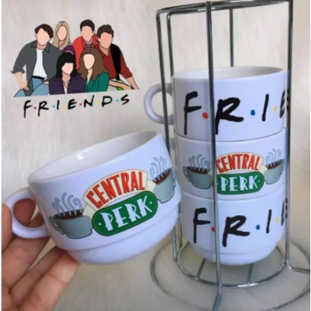 KIT TORRE COM 4 XÍCARAS DE CAFÉ PERSONALIZADA FRIENDS | Shopee Brasil