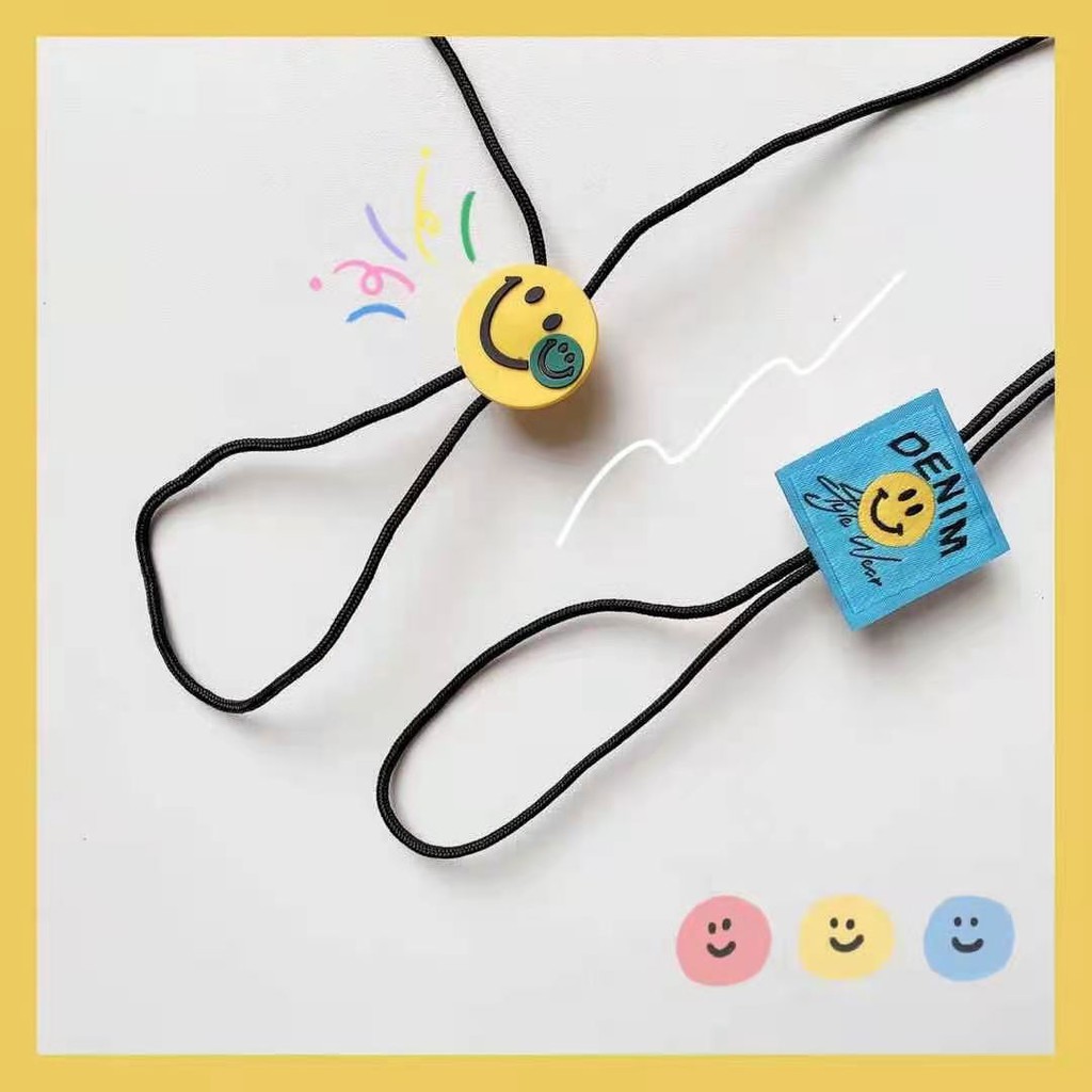 Han Fan Máscara simples Smiley Face Lanyard Máscara de corrente de ...