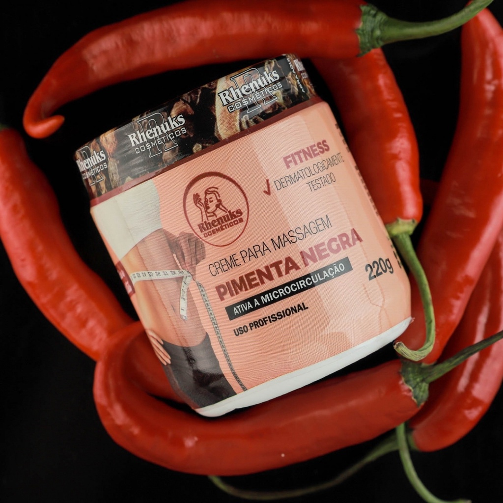 Creme PIMENTA NEGRA Redutor de Medidas 200g - Rhenuks Cosméticos ...