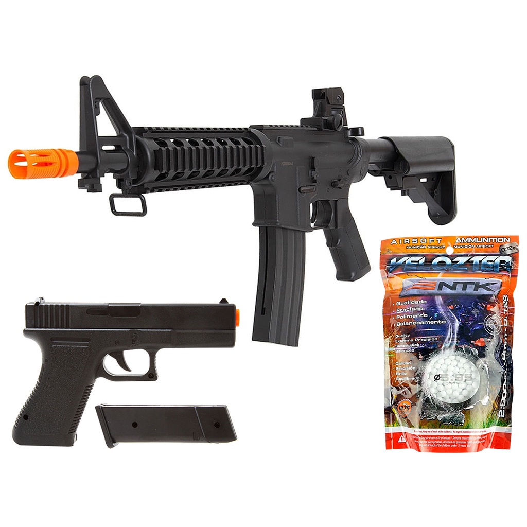 Rifle de Airsoft M4 Spring 6mm Vigor 8907 com Arminha Airsoft Spring ...