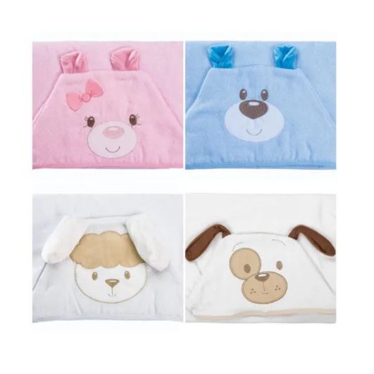 Toalha Bordada com capuz e Forro de Fralda - Baby Joy - 4 Estampas (com ...