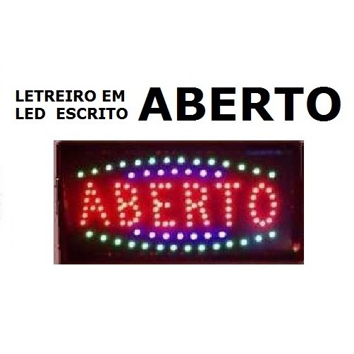 Letreiro Escrito Aberto Em Led 220 Volts Painel Luminoso De Alto ...