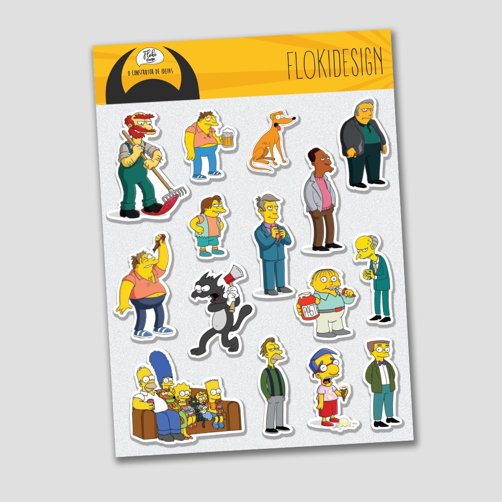 2 Cartelas Adesivas Planner Caderno Scrapbook Simpsons 327 | Shopee Brasil