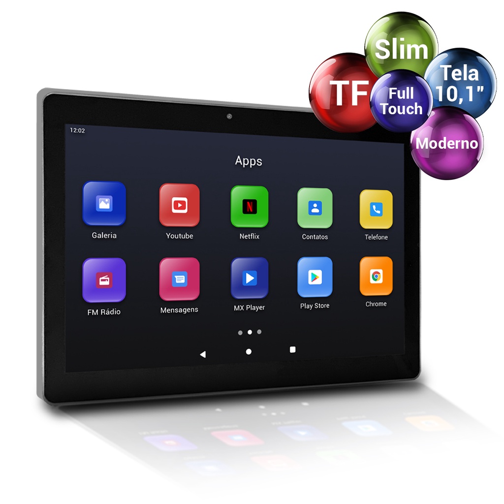 Monitor de Acoplar Tela HD de 10.1 Polegadas Android 11 SYS Bluetooth ...