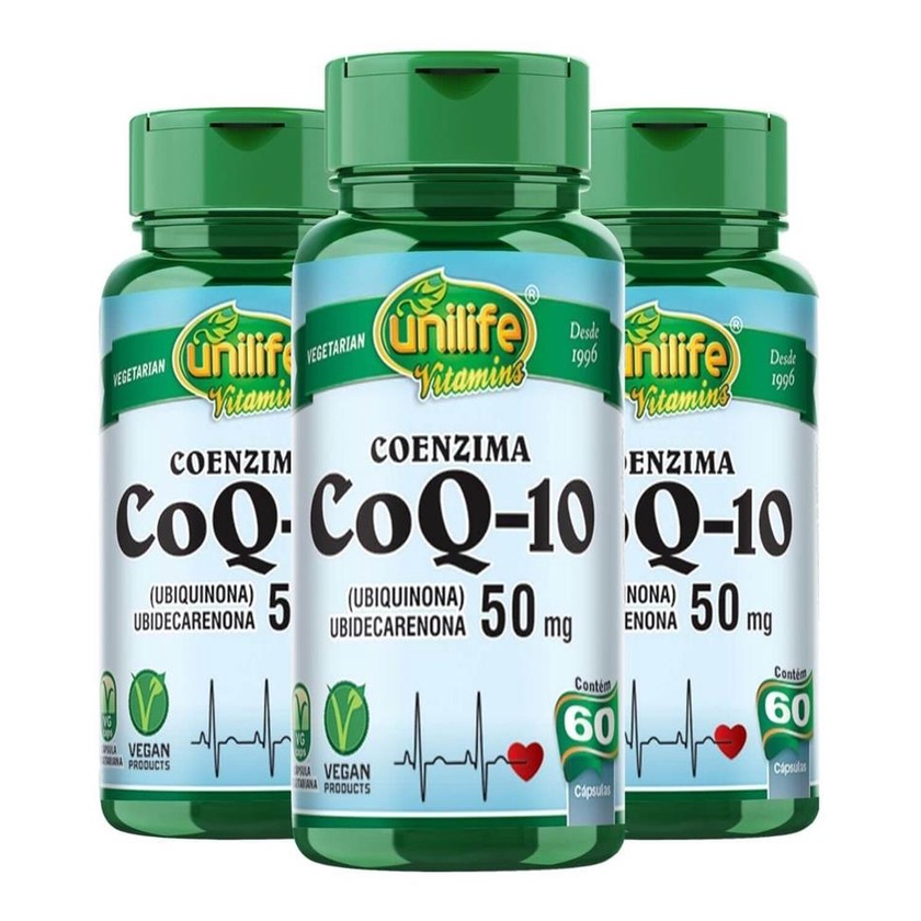 Kit 3 - Coenzima Coq-10 C/ 60 Capsulas 50mg - Promocao | Shopee Brasil