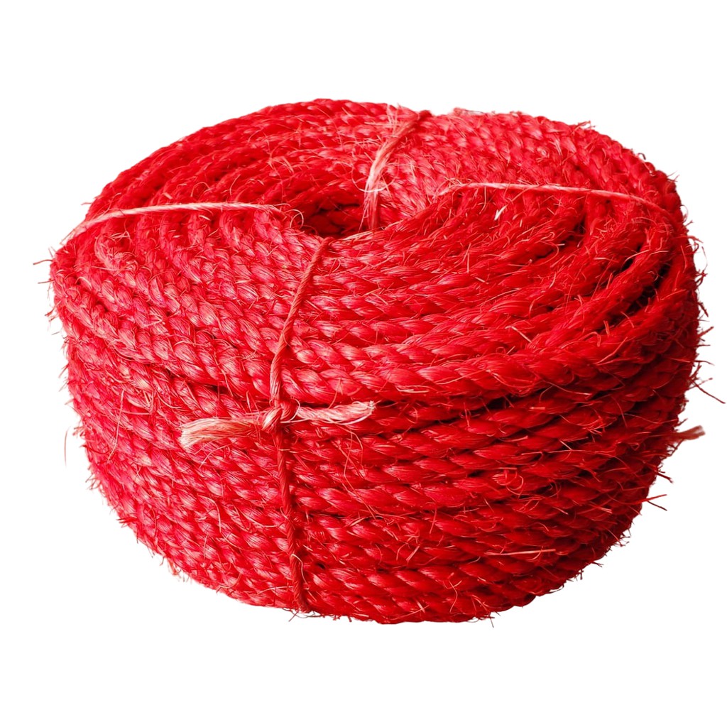 Corda De Sisal Cor Vermelha 6,5mm 50 Metros Arte E Arranhadores ...
