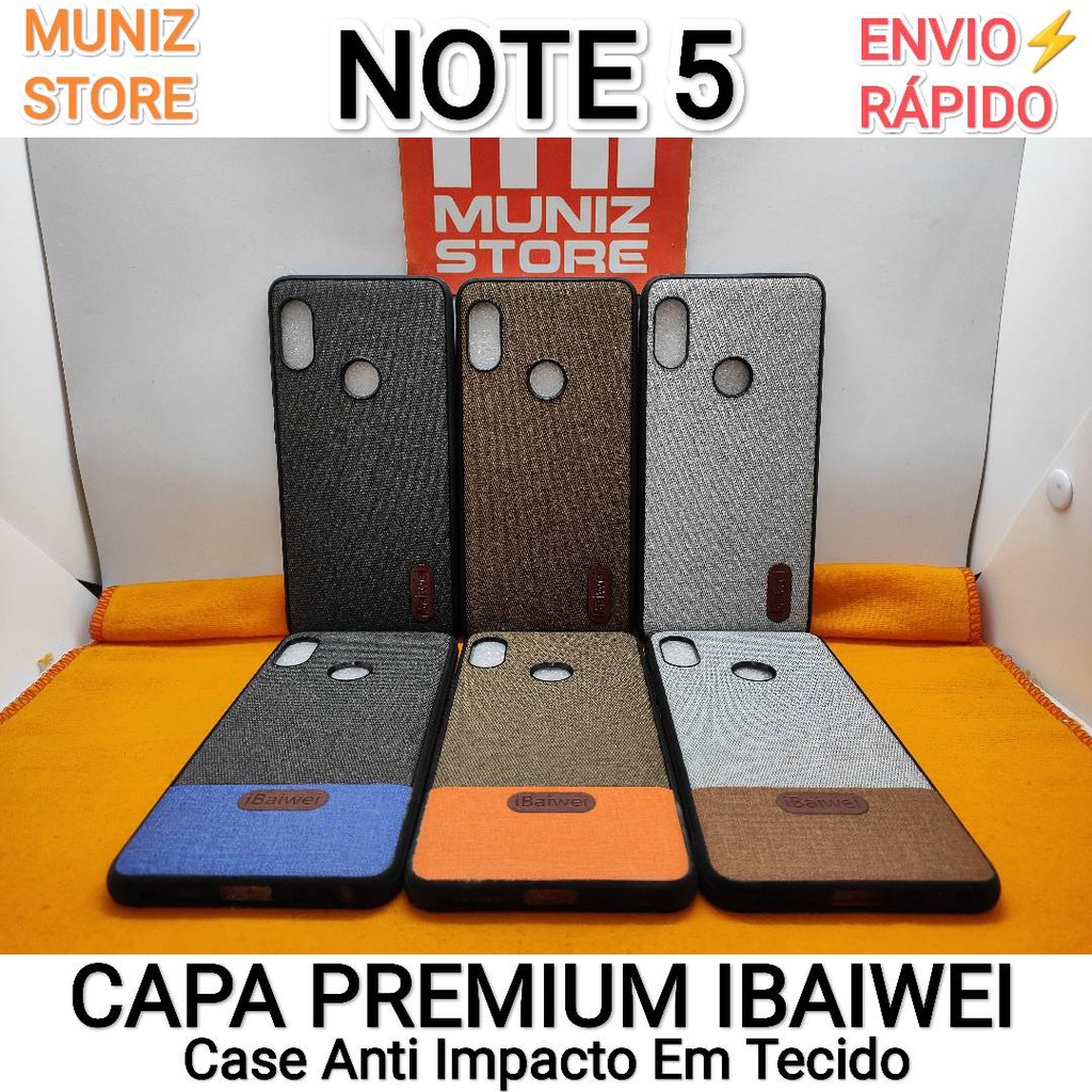 Capa Capinha Case Redmi Note 5 Xiaomi Premium Ibaiwei - Acabamento em Tecido - Anti Impacto ...