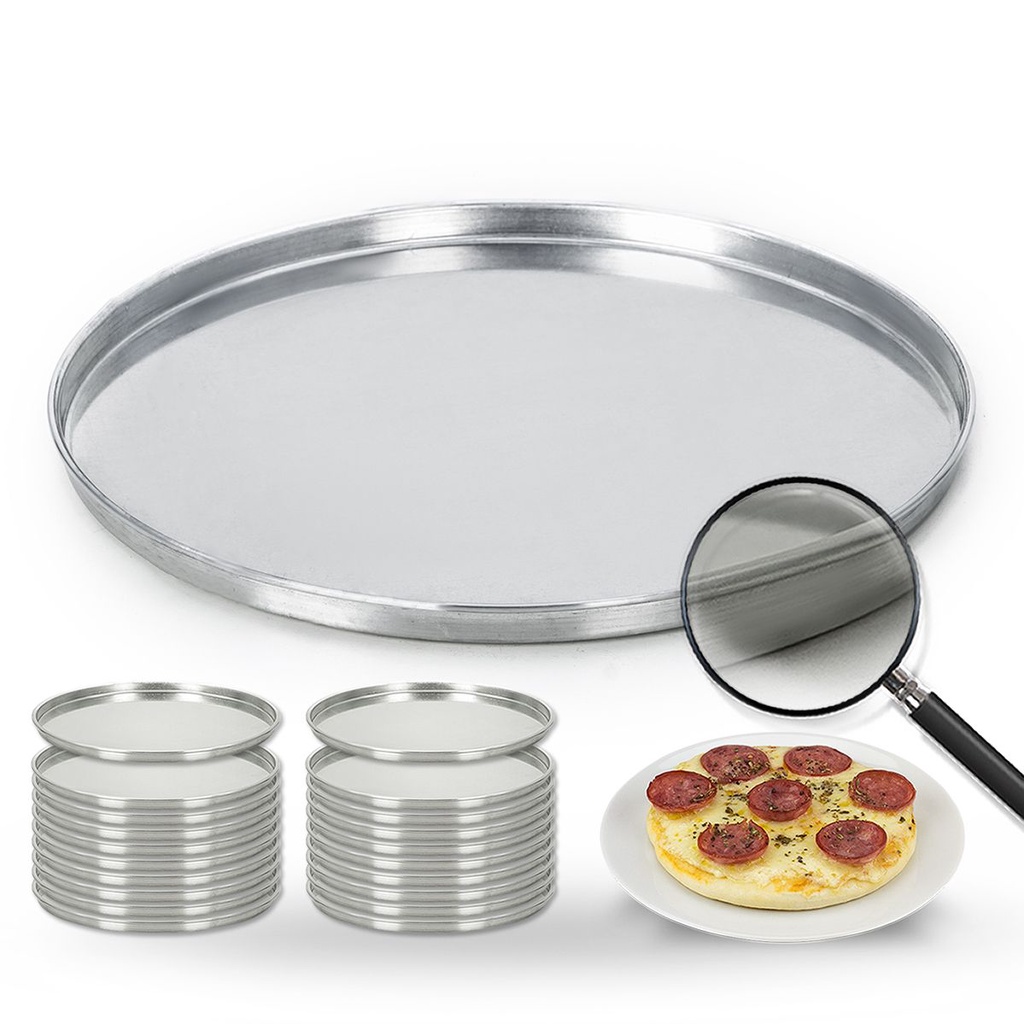 20 Formas de Pizza 20 cm Pequenas Borda Reforçada Alumínio Continental ...