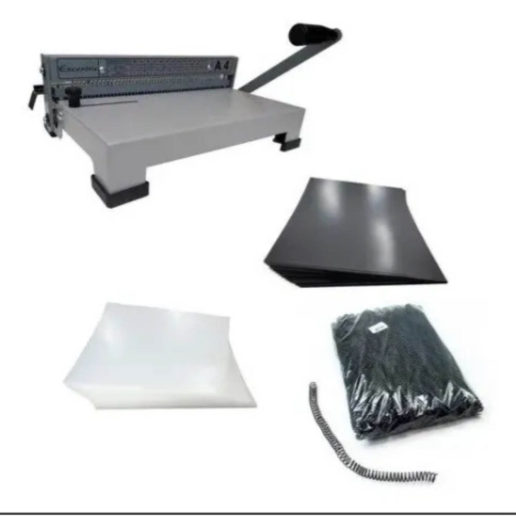 Encadernadora Excentrix A4 + 100 CAPAS +100 ESPIRAIS | Shopee Brasil