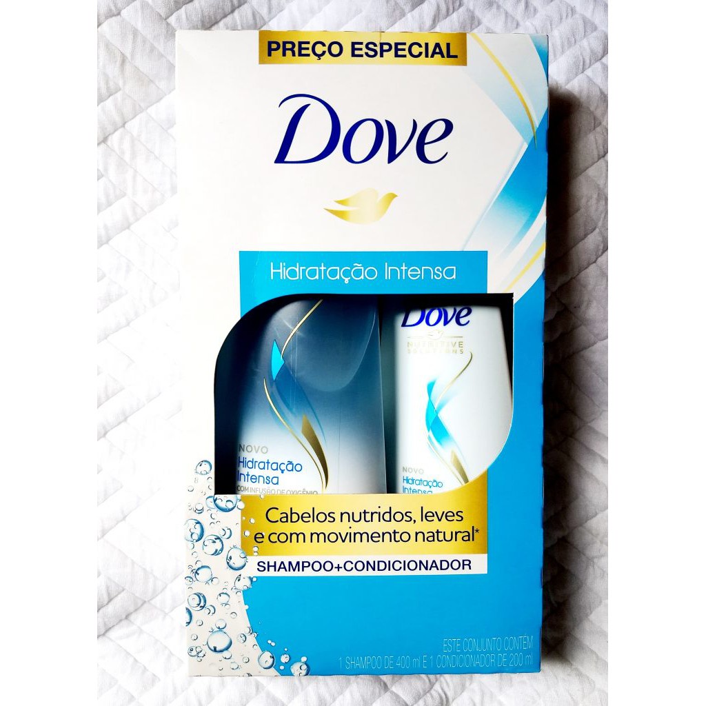 Kit Dove Hidratação Intensa (Shampoo 400ml + Condicionador 200ml ...