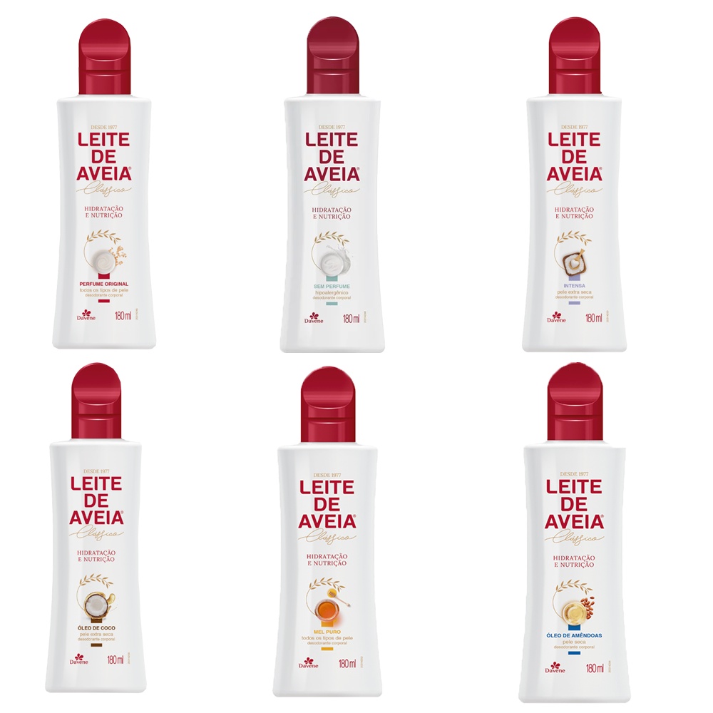 Creme Hidratante Corporal Davene Leite De Aveia Diversas Fragrâncias Frasco 180ml | Shopee Brasil