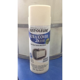 Tinta Rust Oleum Spray Ultra Cover 2x Branco Velho Acetinado | Shopee Brasil