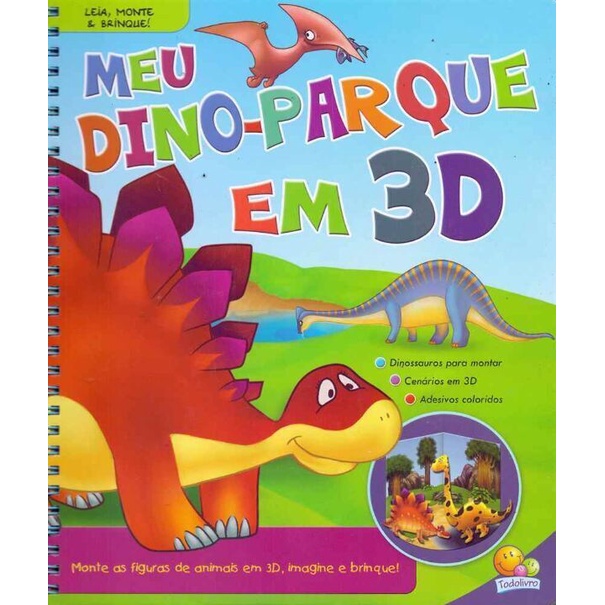 Leia Monte e Brinque! Meu Dino-parque Em 3D | Shopee Brasil