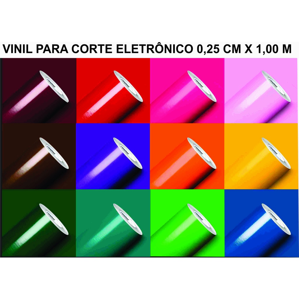 Vinil Adesivo 25cm x 1m - Ideal para Silhouette Cameo, Portrait ...