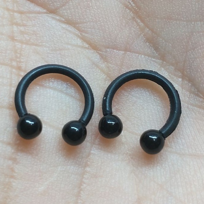 piercing ferradura silicone preto 8mm flexível web flex 2 unidades ...