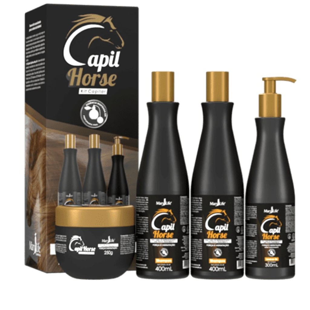 Kit Capilar Capil Horse Mary Life 4 Produtos Shampoo 300mL ...
