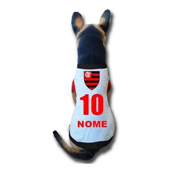 Roupa Pet Time Futebol Flamengo Nome Personalizado Cães (pp/p/m/g ...