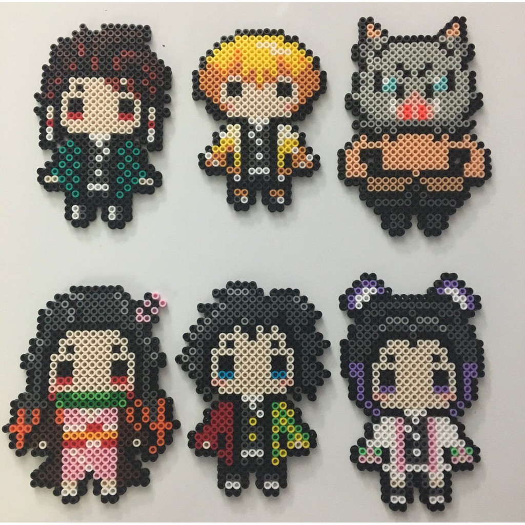 Kimetsu no Yaiba (Demon Slayer) Ímã ou Chaveiro - Pixel Art/ Hama Beads ...