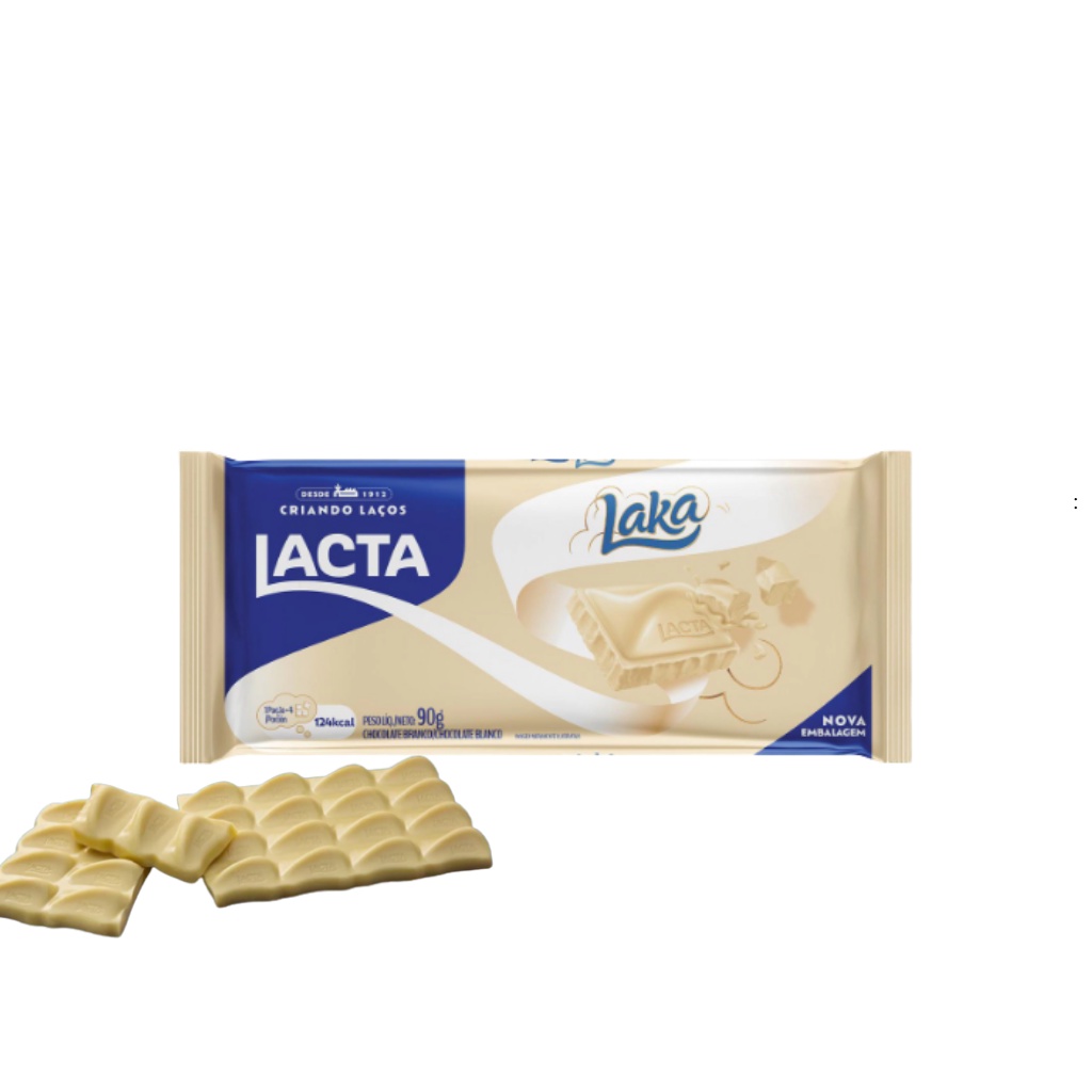 Chocolate Branco Laka Cremoso 90g Cada - Lacta | Shopee Brasil