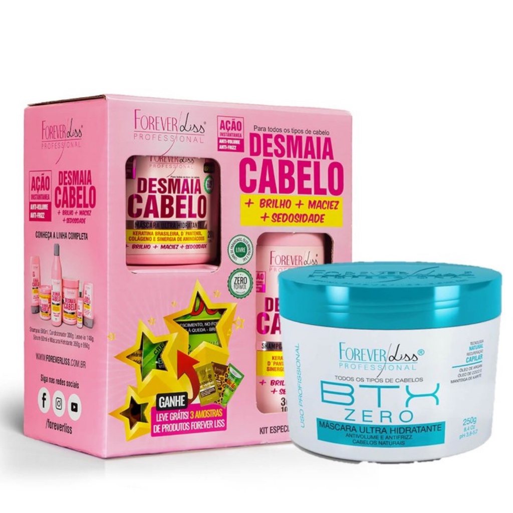 Kit Especial Desmaia Cabelo Forever Liss Com Sache Botox Forever Liss
