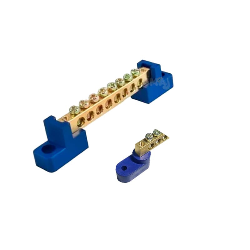 Barramento Terminal Barra Neutro Azul - 8 Furos | Shopee Brasil