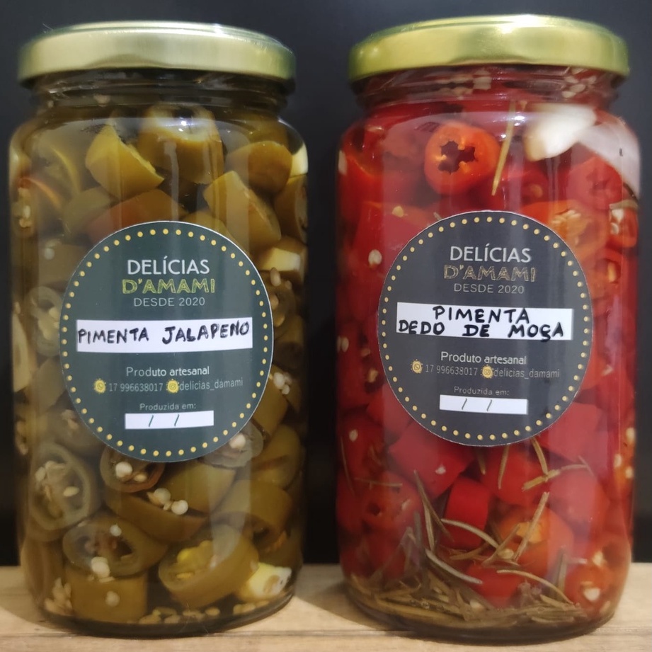 Kit Conserva Pimenta Dedo de Moça + Pimenta Jalapeno | Shopee Brasil