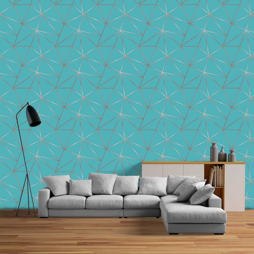 Papel de Parede Zara Azul Tiffany 2,8m x 60cm | Shopee Brasil