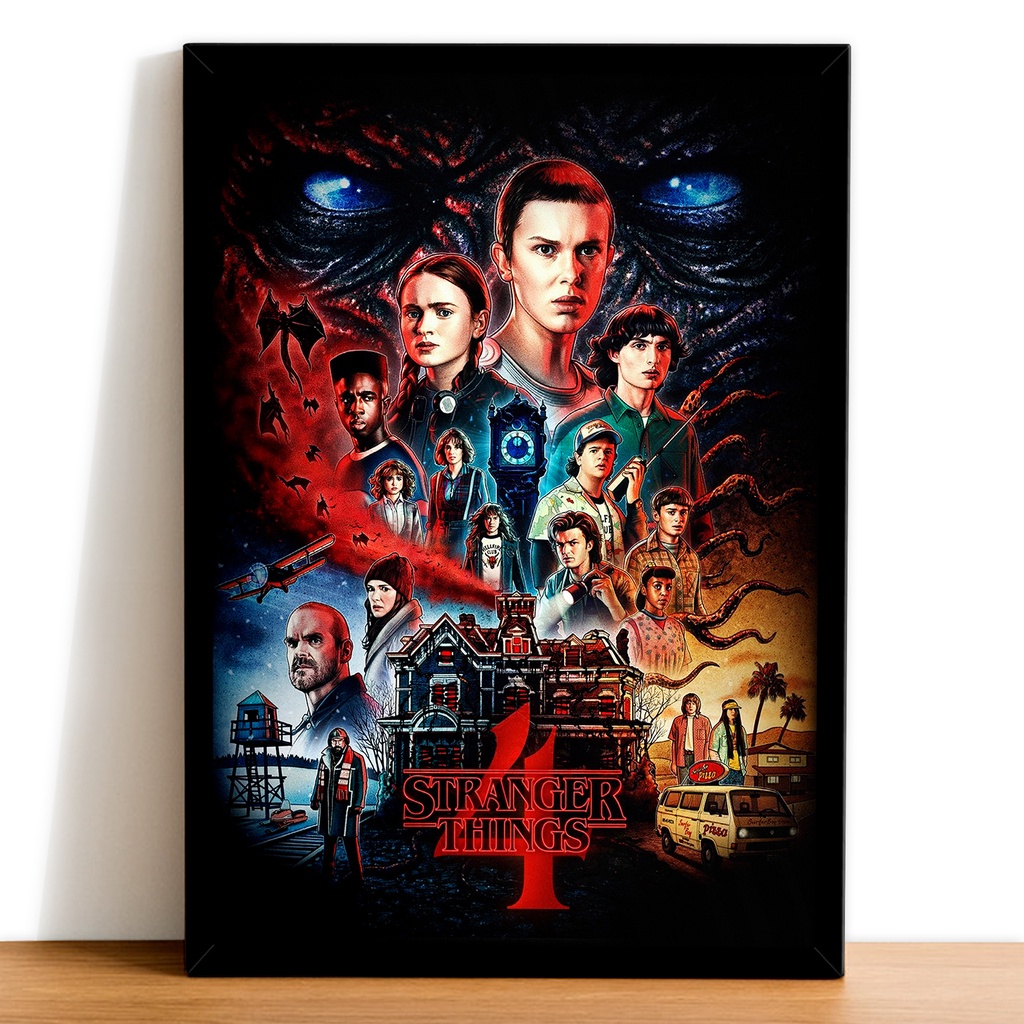 QUADRO STRANGER THINGS 4 A4 (24x33 cm - Várias Cores - Com vidro ...