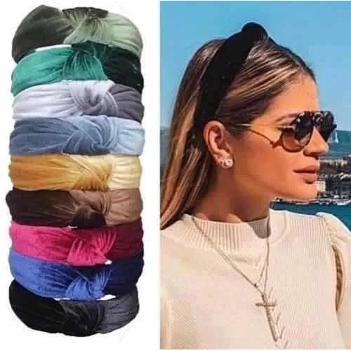 Tiara Nó Tecido Veludo Kit 4 Unidades Queridinhas das Blogueiras ...
