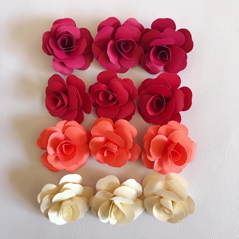 Rosas Flores de Papel Multicor Topo topper Festa aniversario - 12 ...