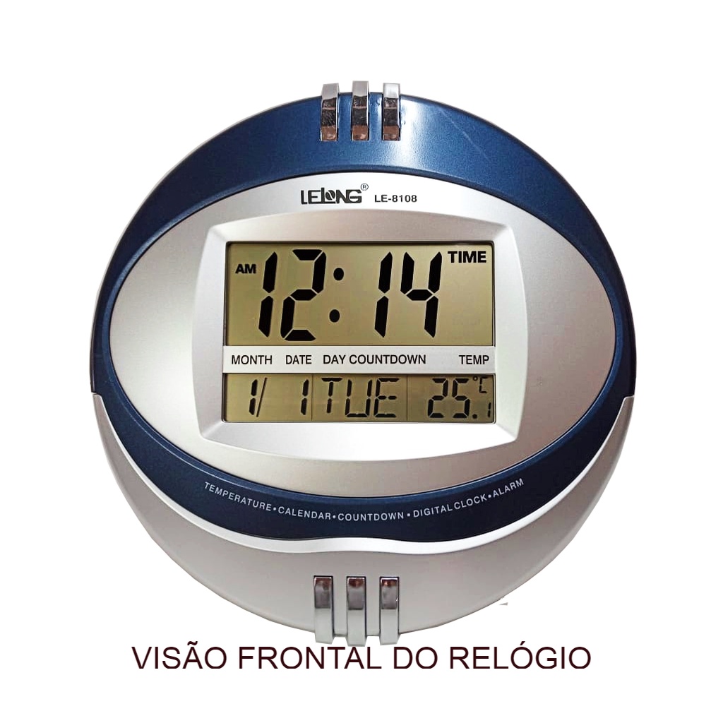Relógio de Led Digital Lelong LE-8108 De Mesa De Parede Temperatura Alarme Calendário | Shopee ...