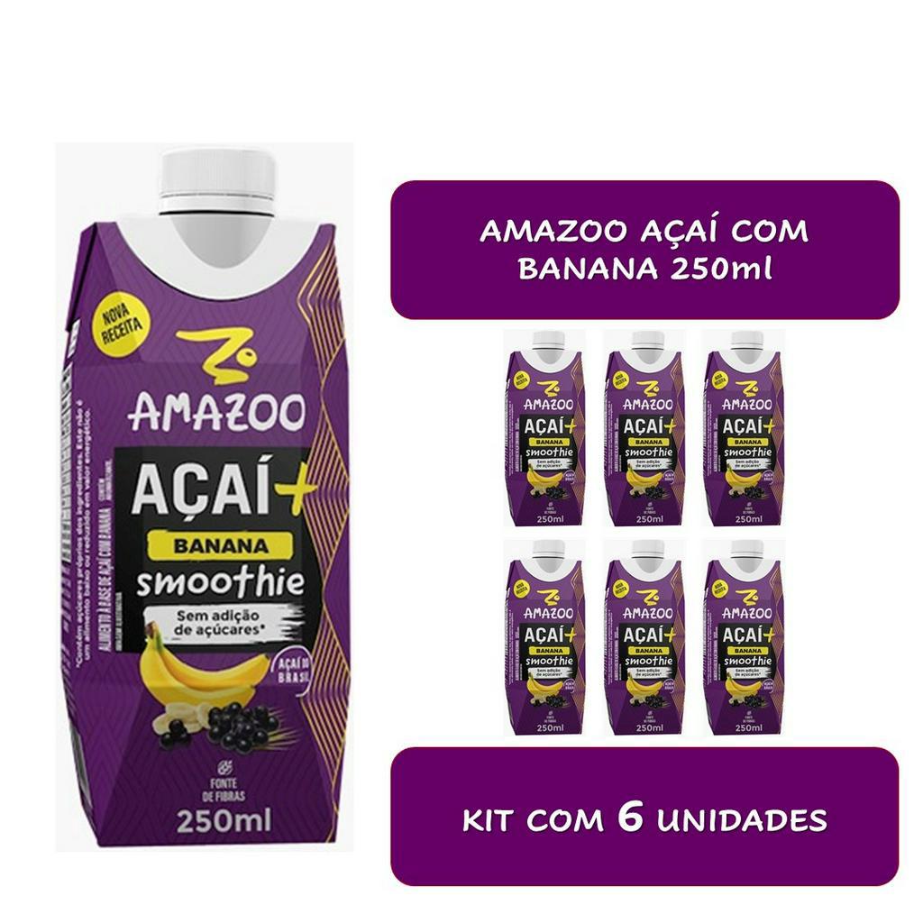 Amazoo Açaí Com Banana 250ml - kit c/ 6 unds | Shopee Brasil