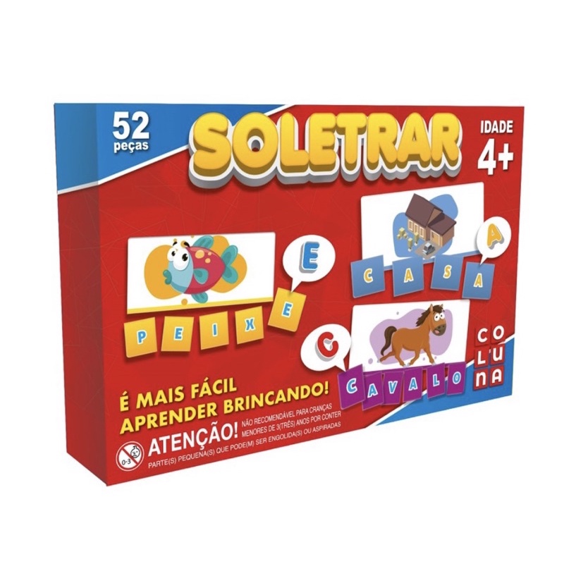Jogo educativo: soletrar 52 peças- estimular a escrita e a leitura ...