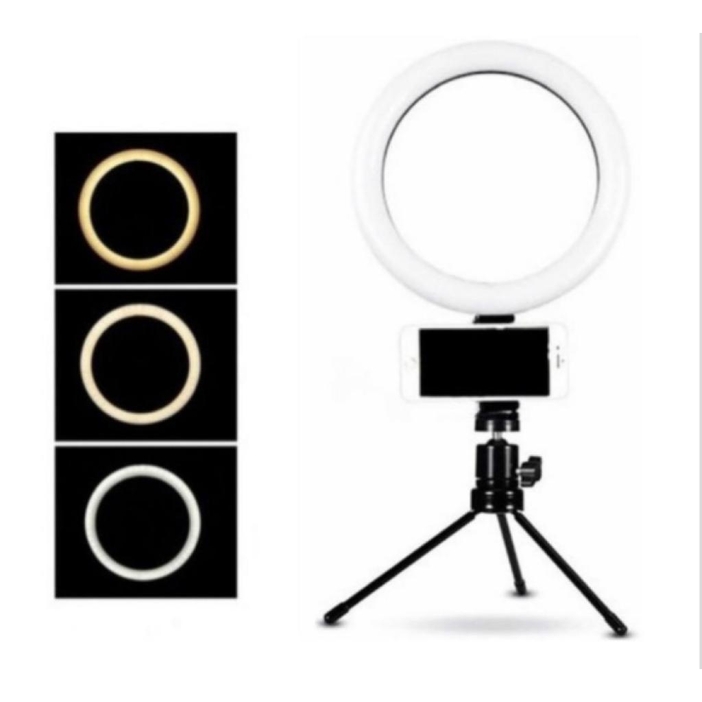 Ring Light De Mesa Iluminador De Led Tripé 6 Polegadas | Shopee Brasil