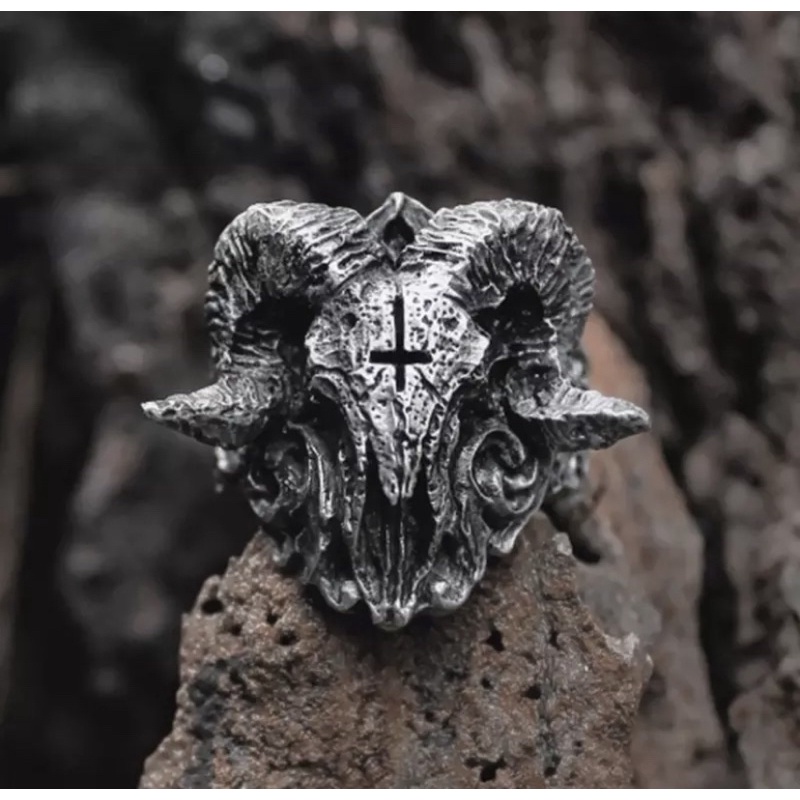 Anel Ajustável Bode modelo Demônio/Punk! | Shopee Brasil